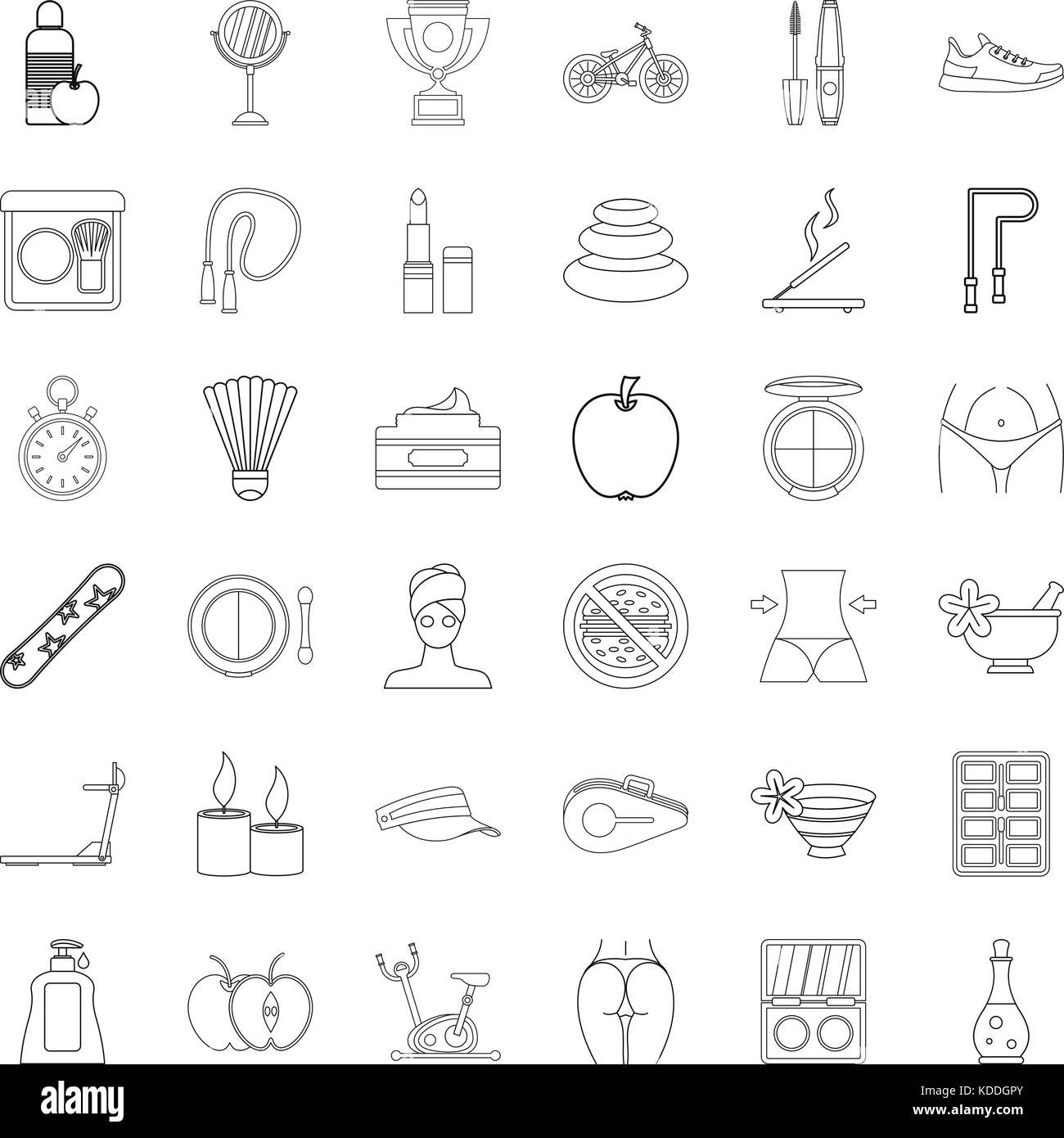 Health icons set, outline style Stock Vector Image & Art - Alamy