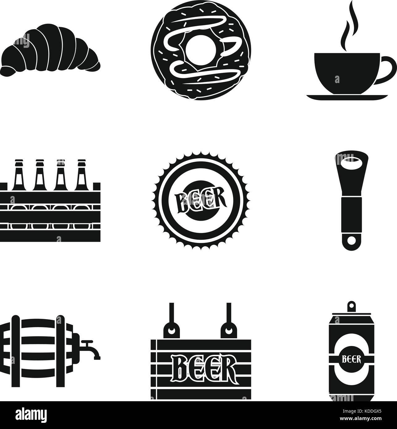 Beer on draft icons set, simple style Stock Vector Image & Art - Alamy