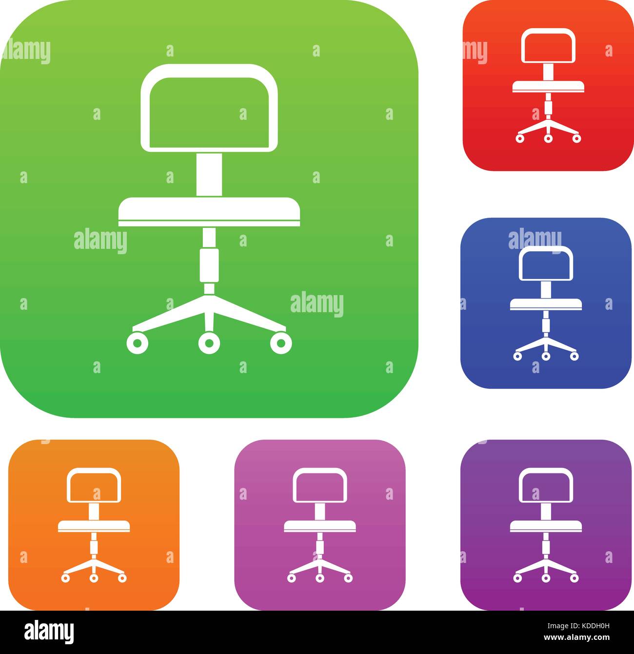 Office a chair with wheels set color collection Stock Vector Image ...
