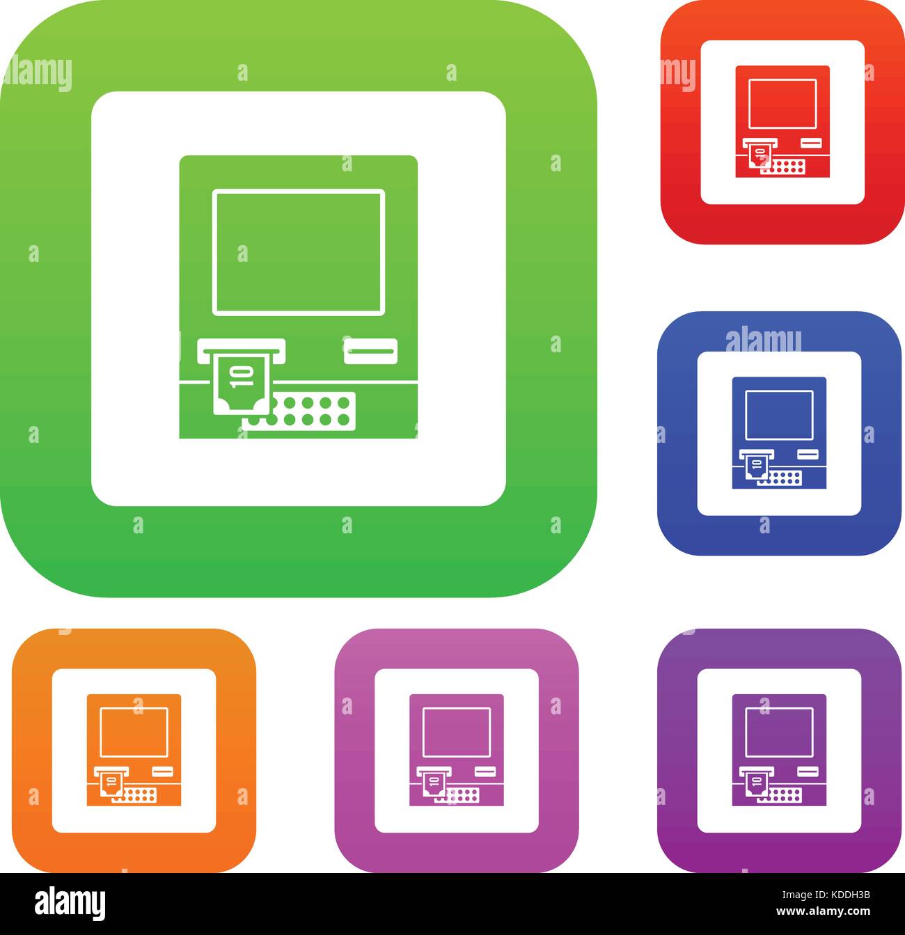 ATM bank cash machine set color collection Stock Vector Image & Art - Alamy