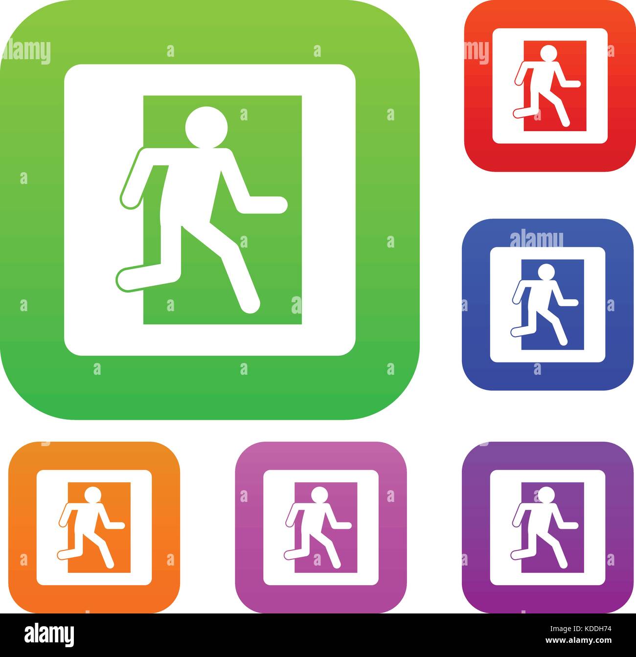 Green and blue fire exit sign Stock Vector Images - Alamy