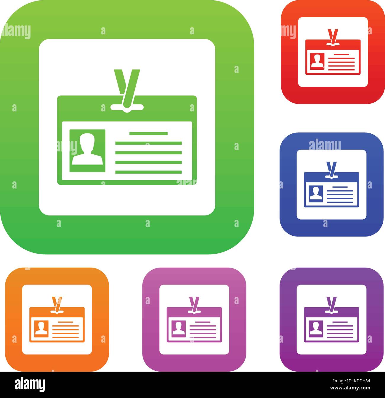 Identification card set color collection Stock Vector Image & Art - Alamy