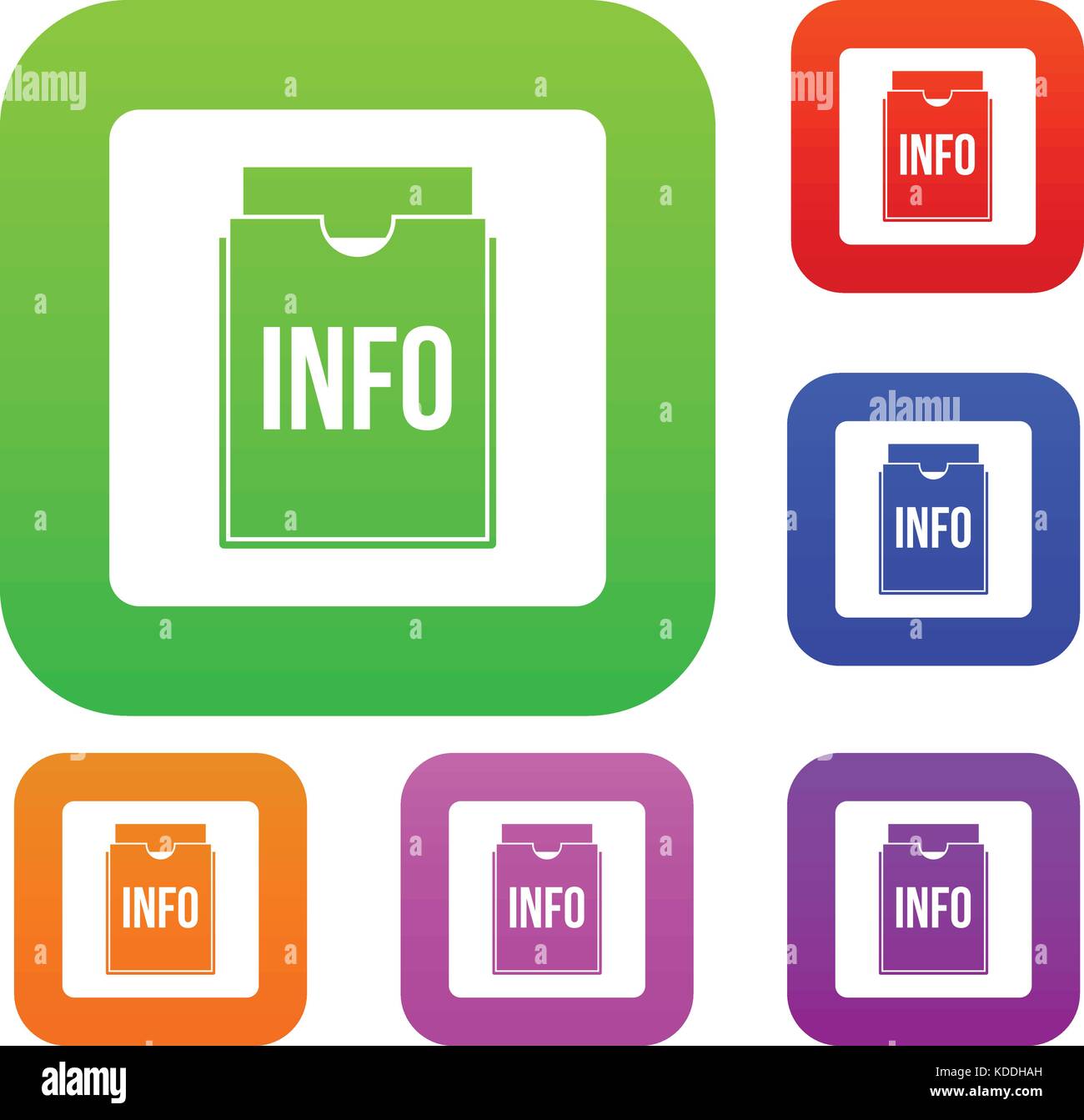 Info folder set color collection Stock Vector Image & Art - Alamy