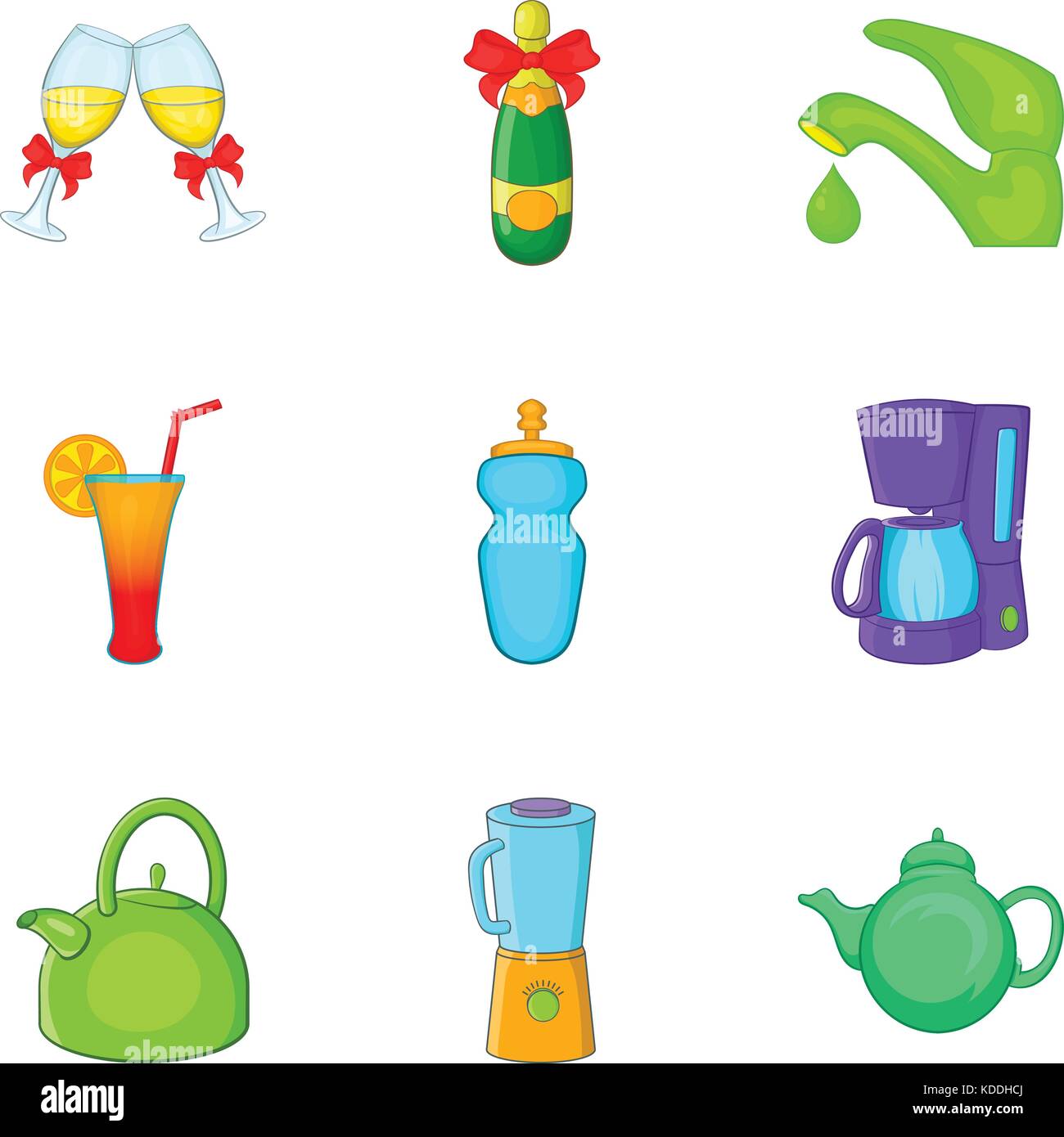 Cocktail drink icons set, cartoon style Stock Vector Image & Art - Alamy