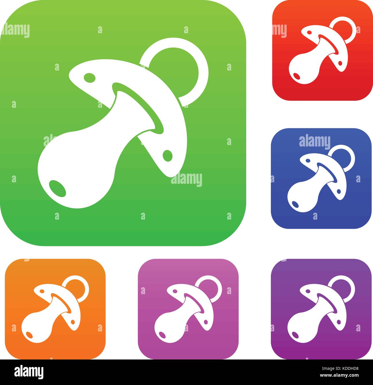 Baby pacifier set color collection Stock Vector Image & Art - Alamy