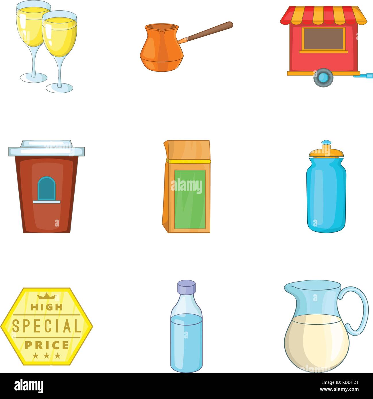 Glassful icons set, cartoon style Stock Vector Image & Art - Alamy