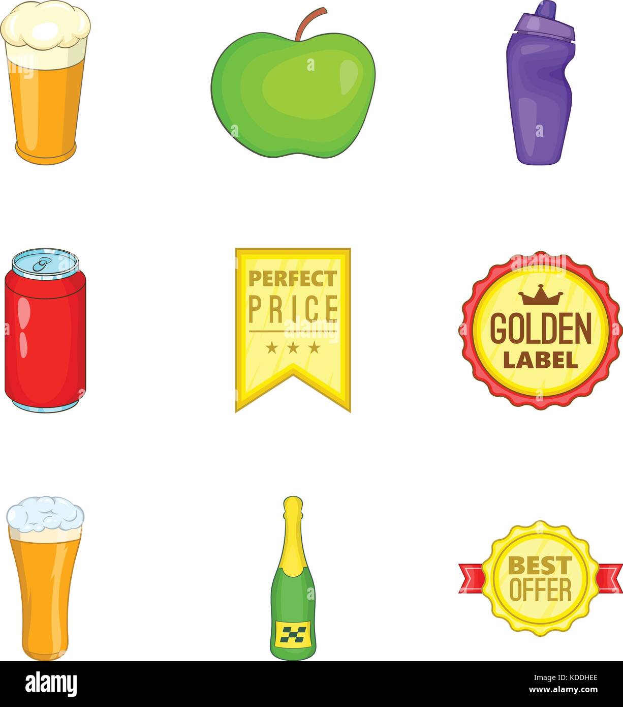 Beverage icons set, cartoon style Stock Vector Image & Art - Alamy