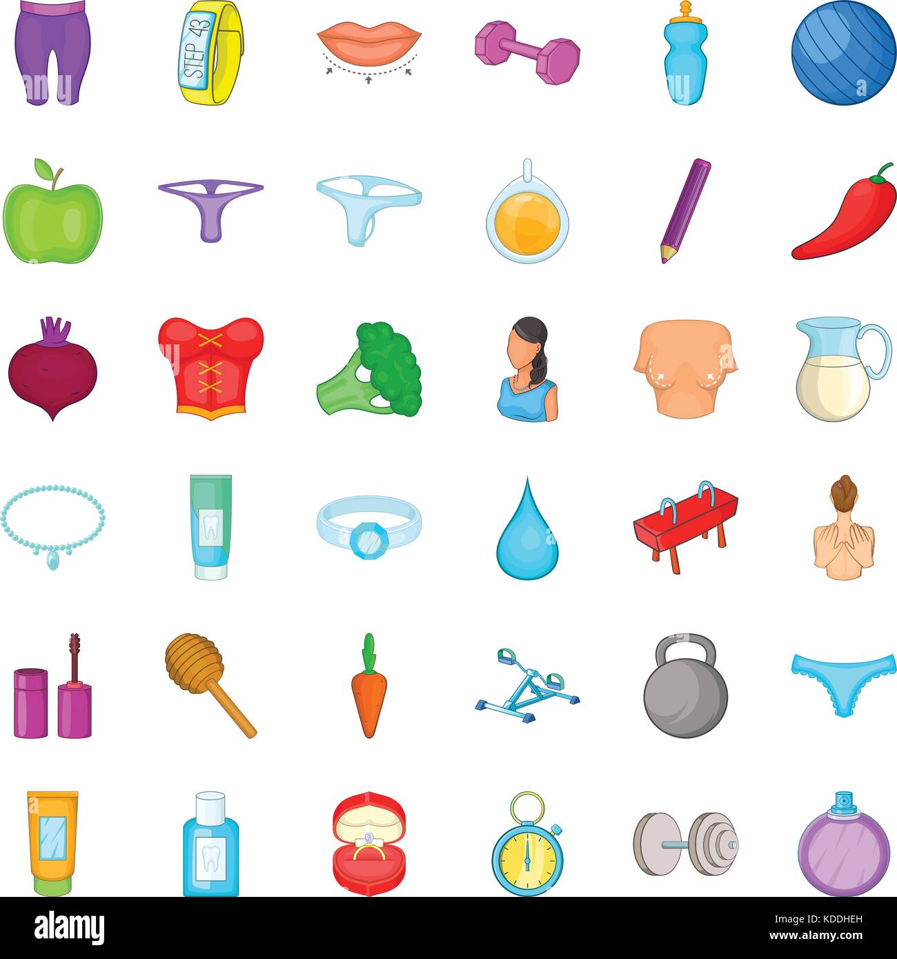 Beauty icons set, cartoon style Stock Vector Image & Art - Alamy