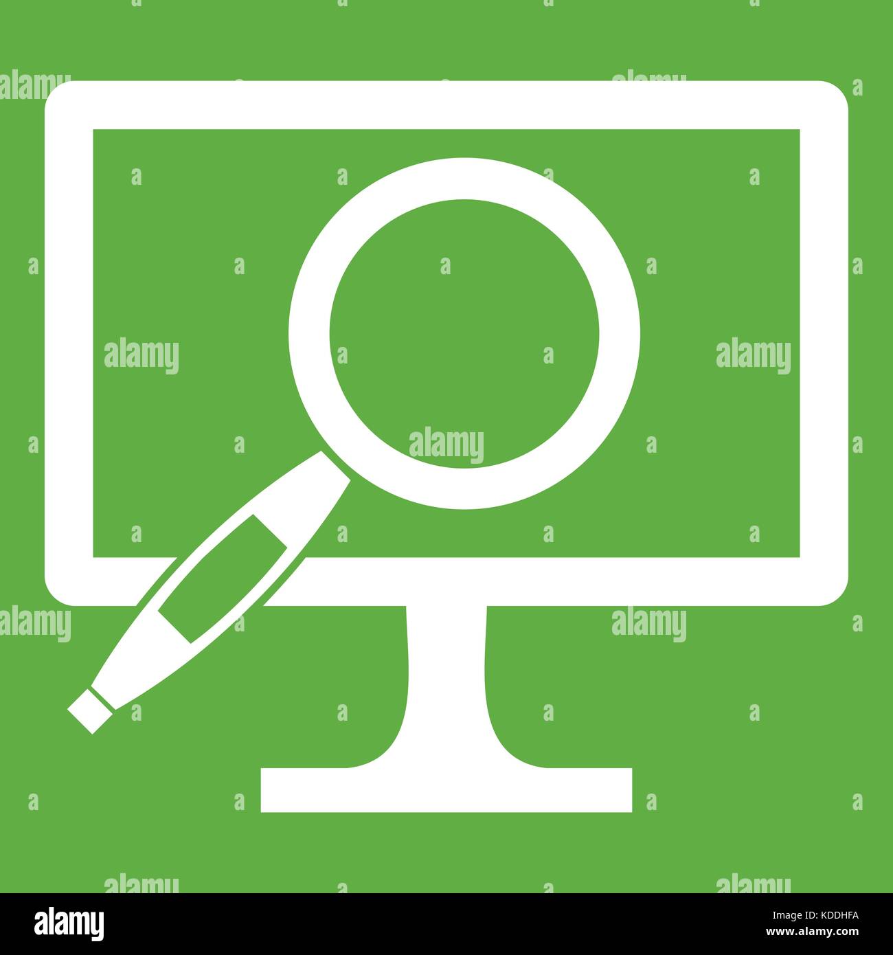 Computer monitor magnifying glass icon green Stock Vector Image & Art ...