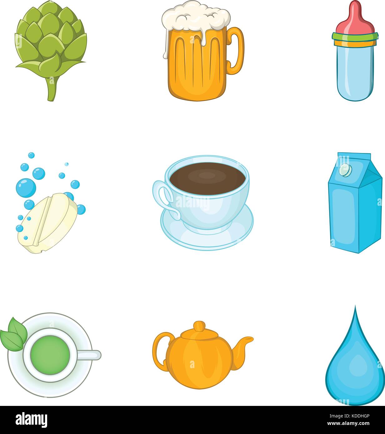 Tea drink icons set, cartoon style Stock Vector Image & Art - Alamy