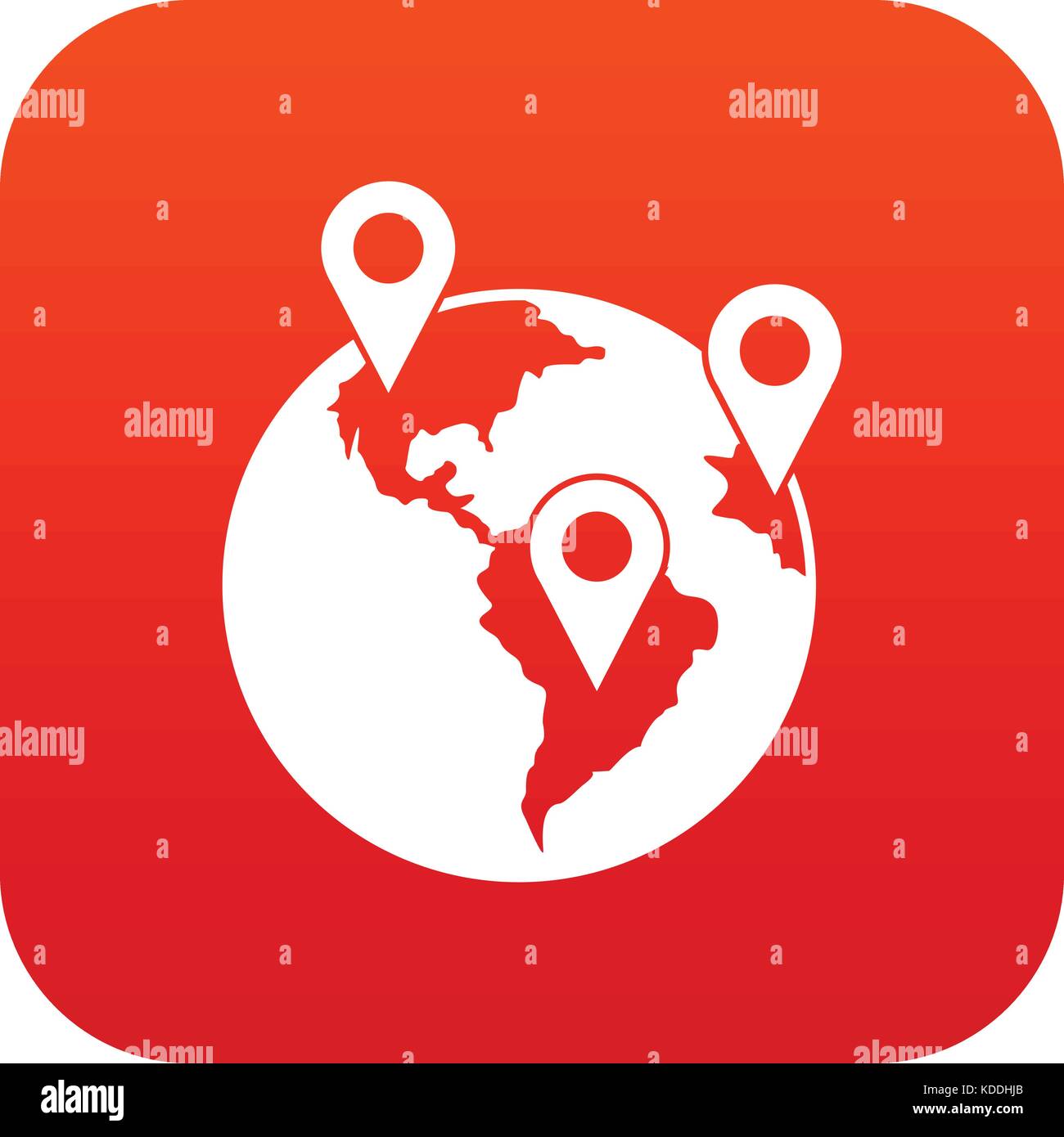Globe and map pointers icon digital red Stock Vector Image & Art - Alamy