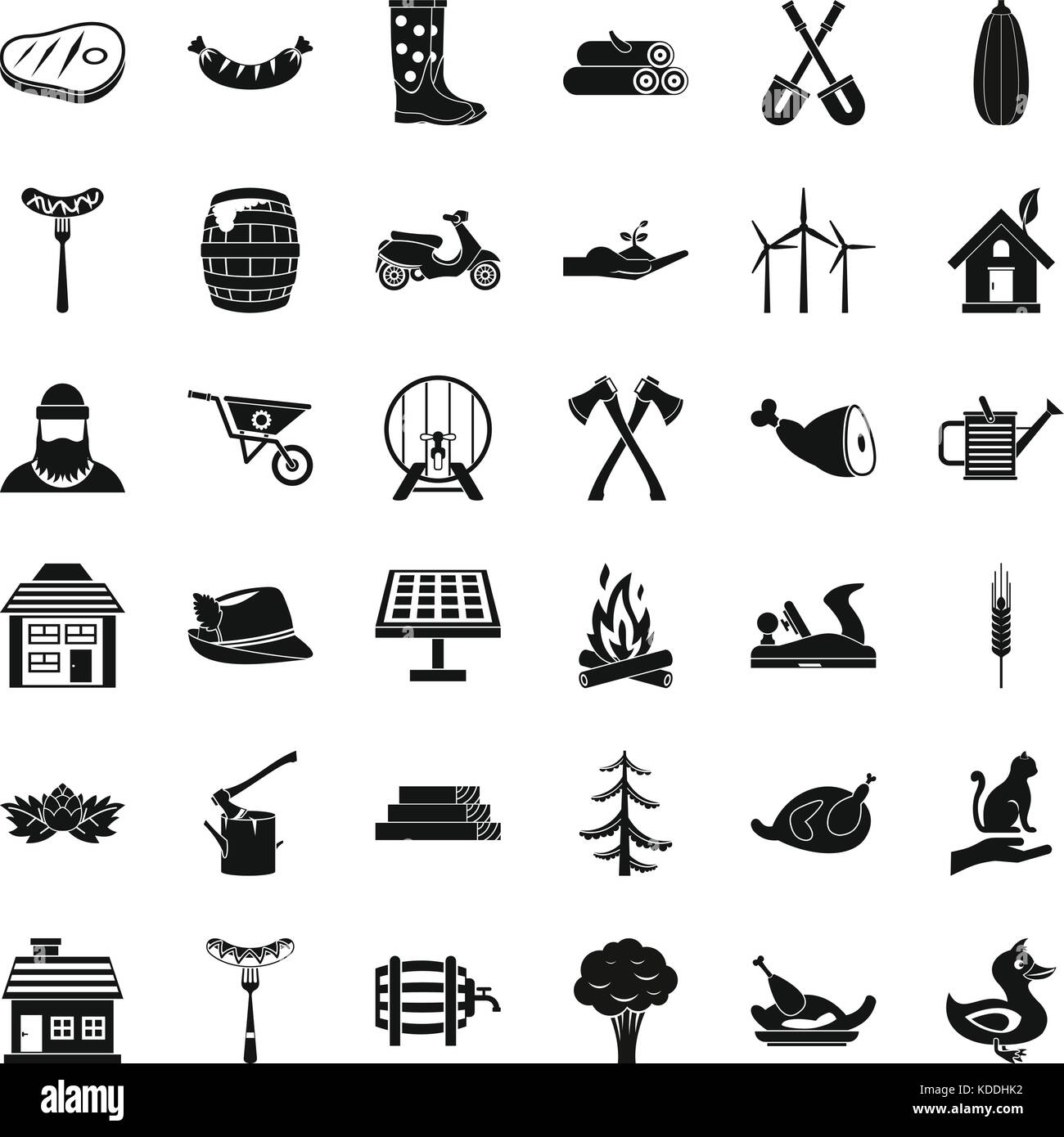 Farm icons set, simple style Stock Vector Image & Art - Alamy