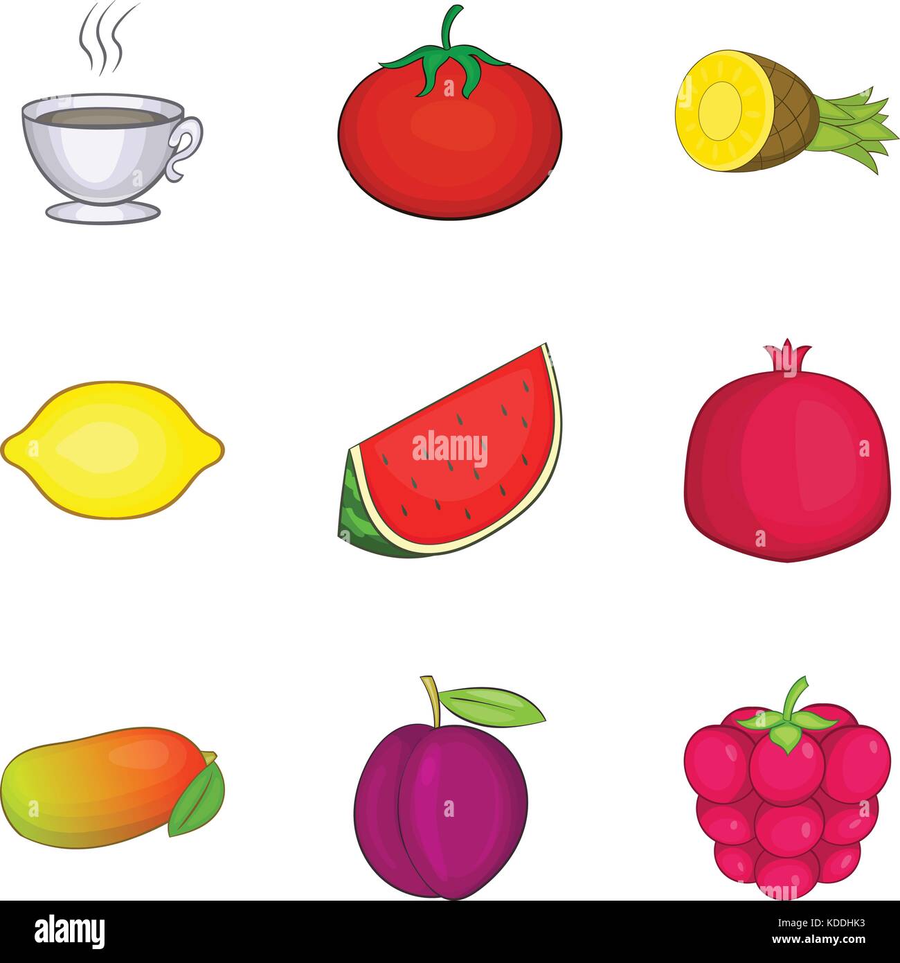 Tea flavor icons set, cartoon style Stock Vector Image & Art - Alamy