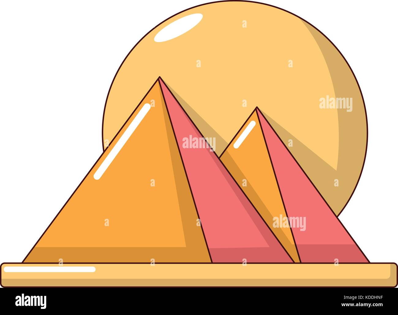 Egypt landscape pyramid panoramic Stock Vector Images - Alamy