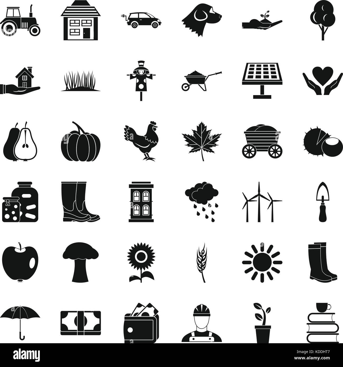 Farming icons set, simple style Stock Vector Image & Art - Alamy