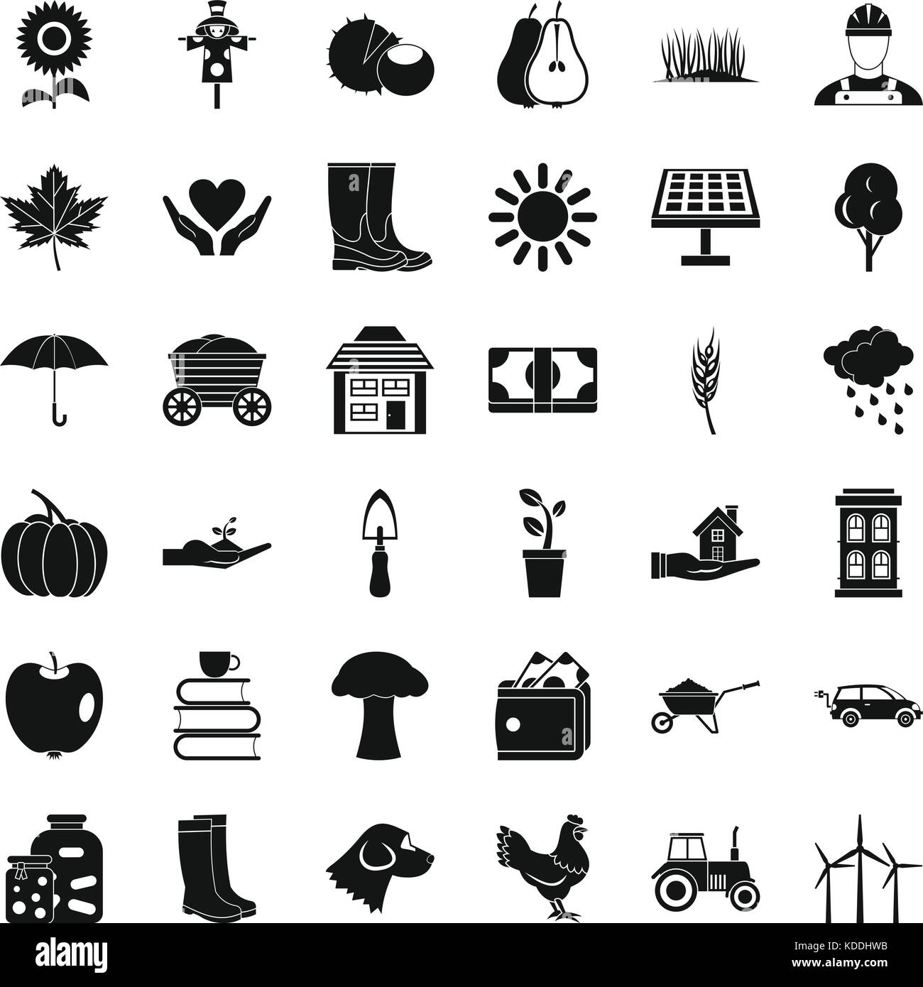 Seed icons set, simple style Stock Vector Image & Art - Alamy