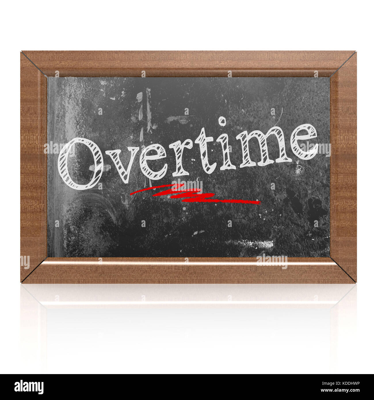 Overtime text written on blackboard, 3D rendering Stock Photo - Alamy