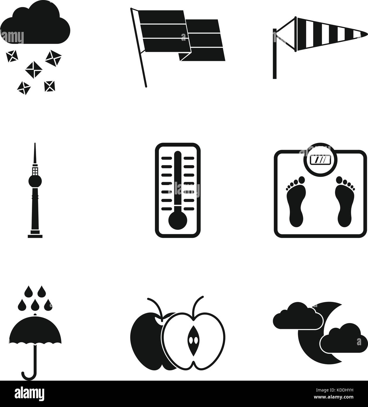 Breeze icons set, simple style Stock Vector Image & Art - Alamy