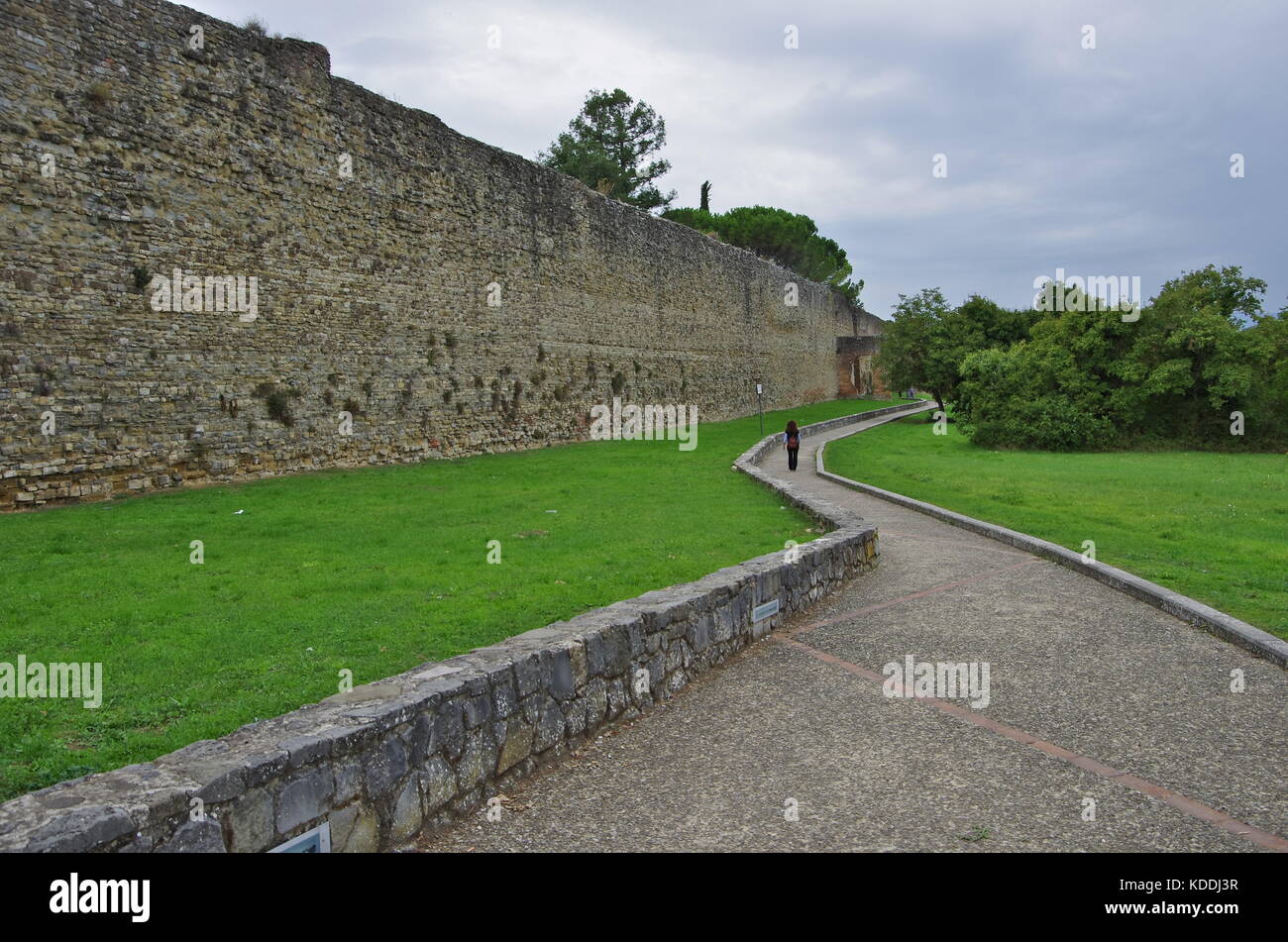 The surrounding walls of the medieval citadel of Arezzo Stock Photo - Alamy