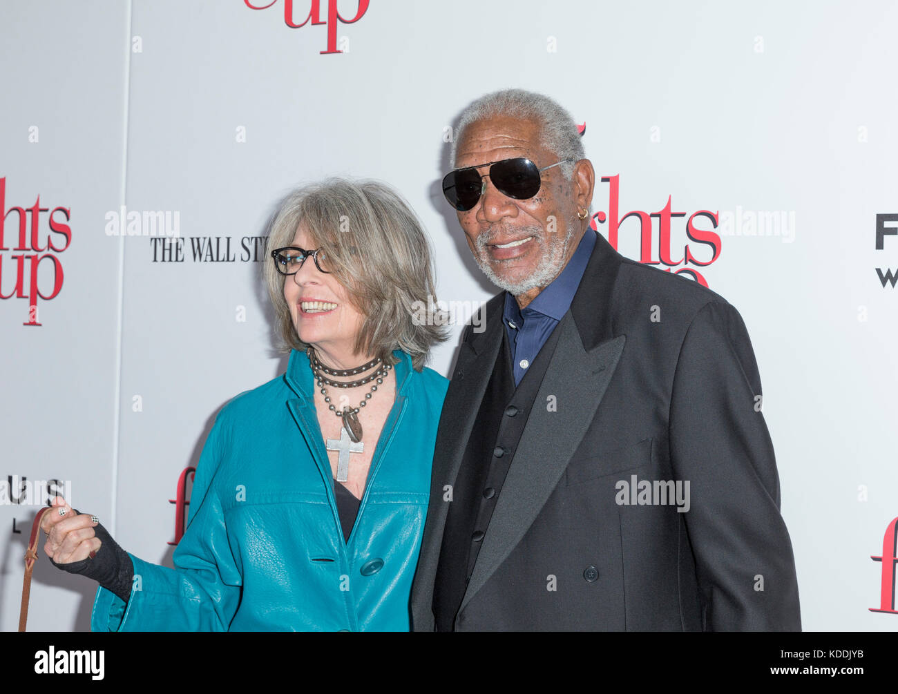 New York Ny April 30 2015 Diane Keaton And Morgan Freeman Attend