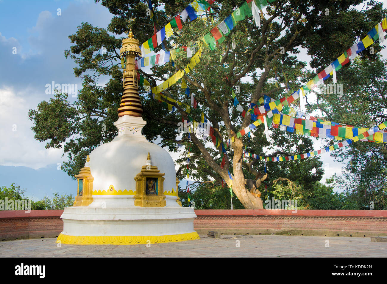 White Stupa from Swyambhunath Stock Photo - Alamy