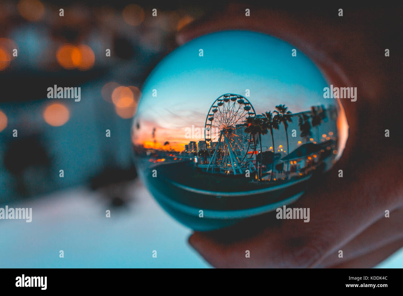Ferris Wheel Captured in a Crystal Ball Stock Photo - Alamy