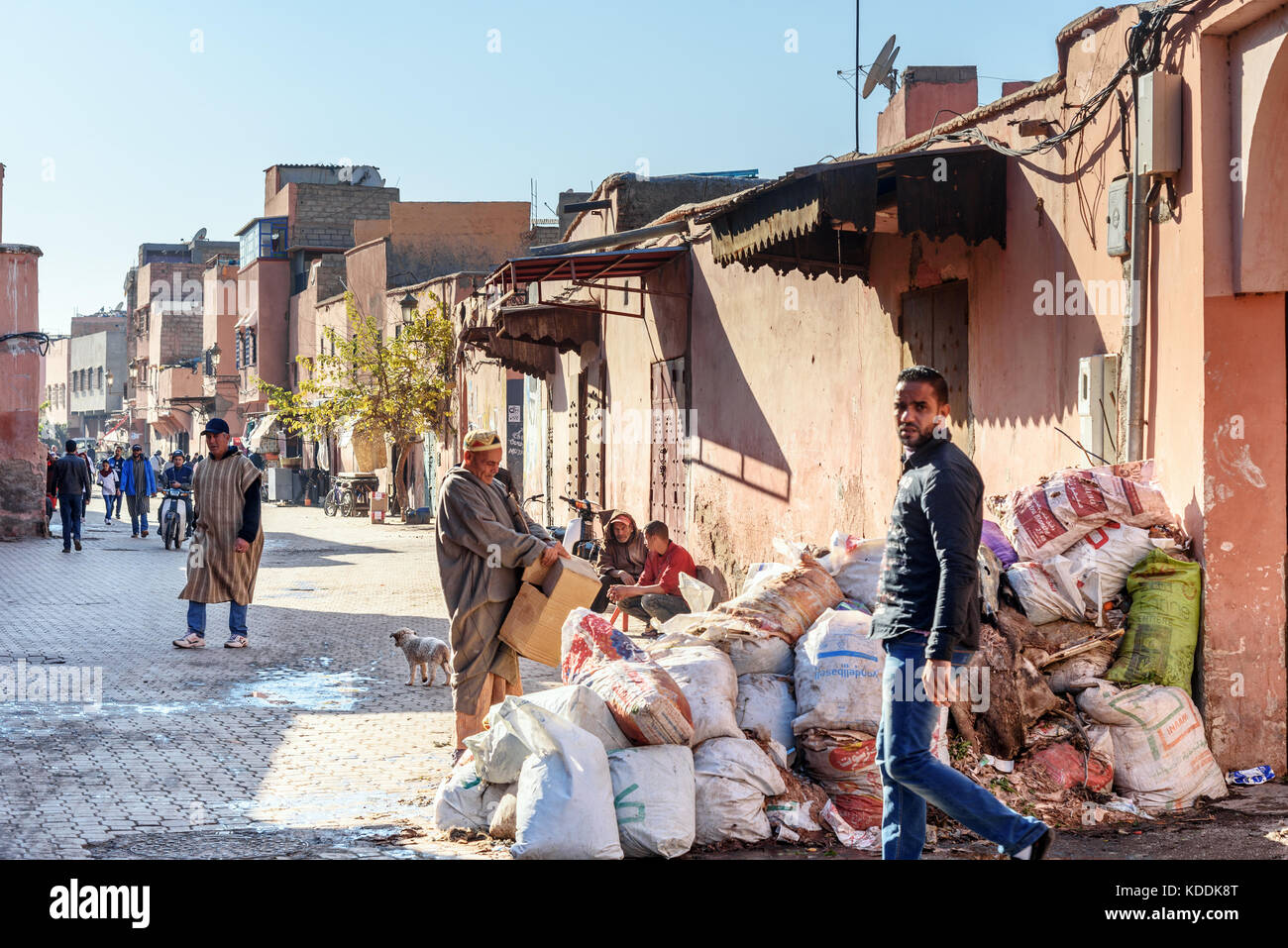 Marrakech, Morocco - December 28, 2017: Moroccan people on the street ...