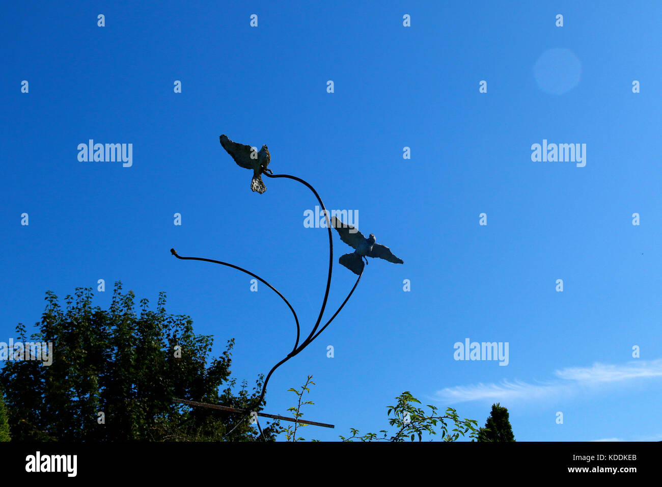Bronze flying bird sculpture Stock Photo - Alamy