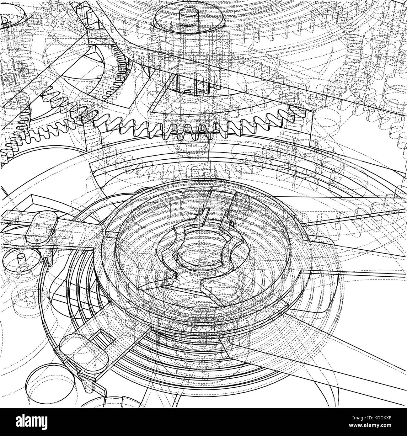 Cogs and Gears of Clock. Vector Stock Vector Image & Art - Alamy