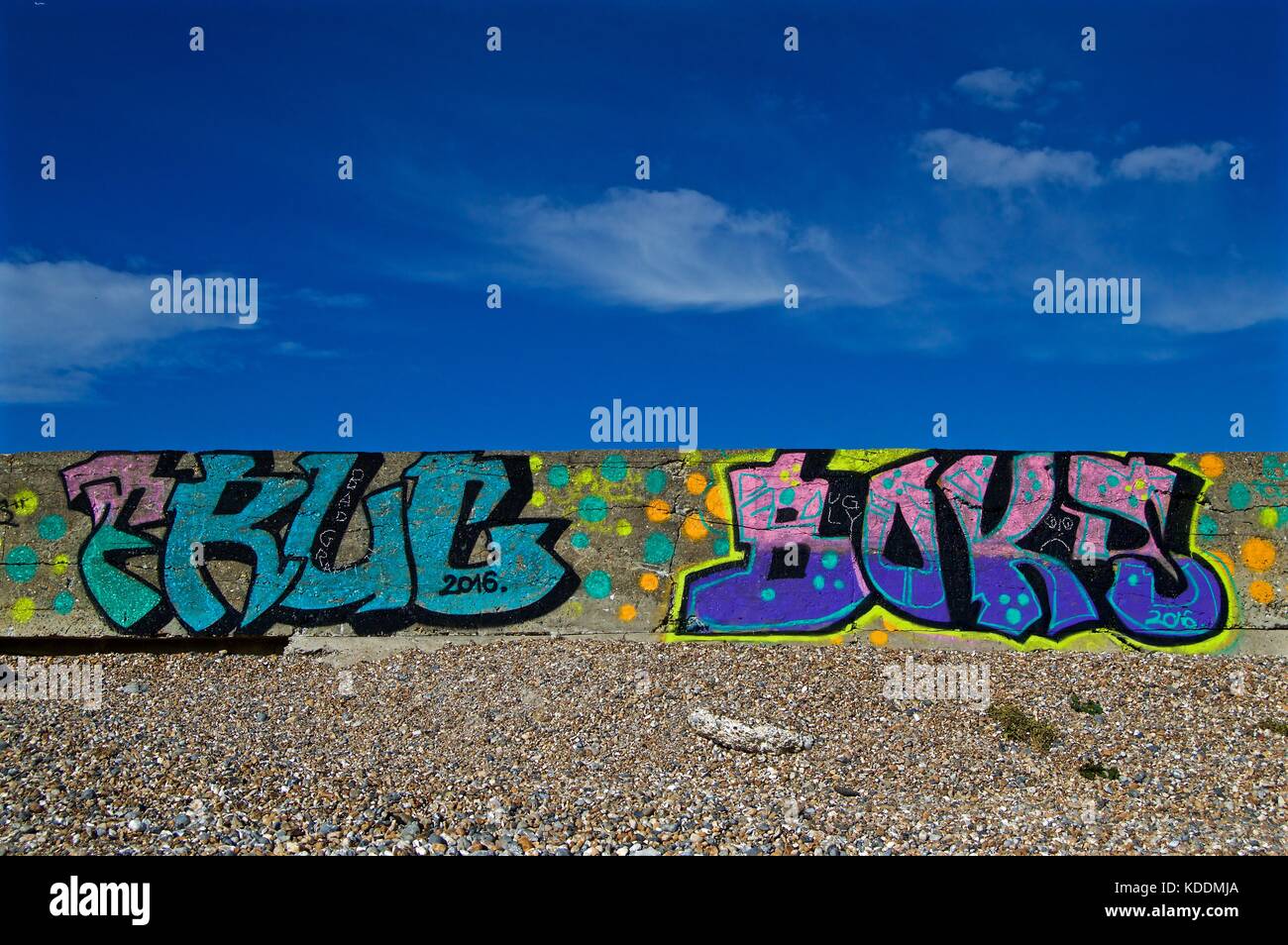 Climping Beach graffiti, West Sussex Stock Photo - Alamy