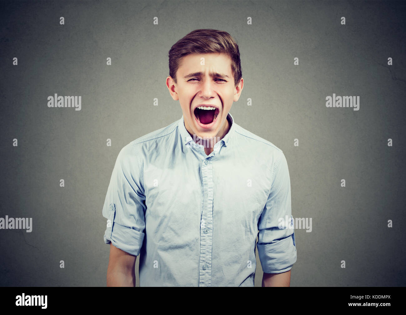 portrait of an angry man screaming Stock Photo - Alamy