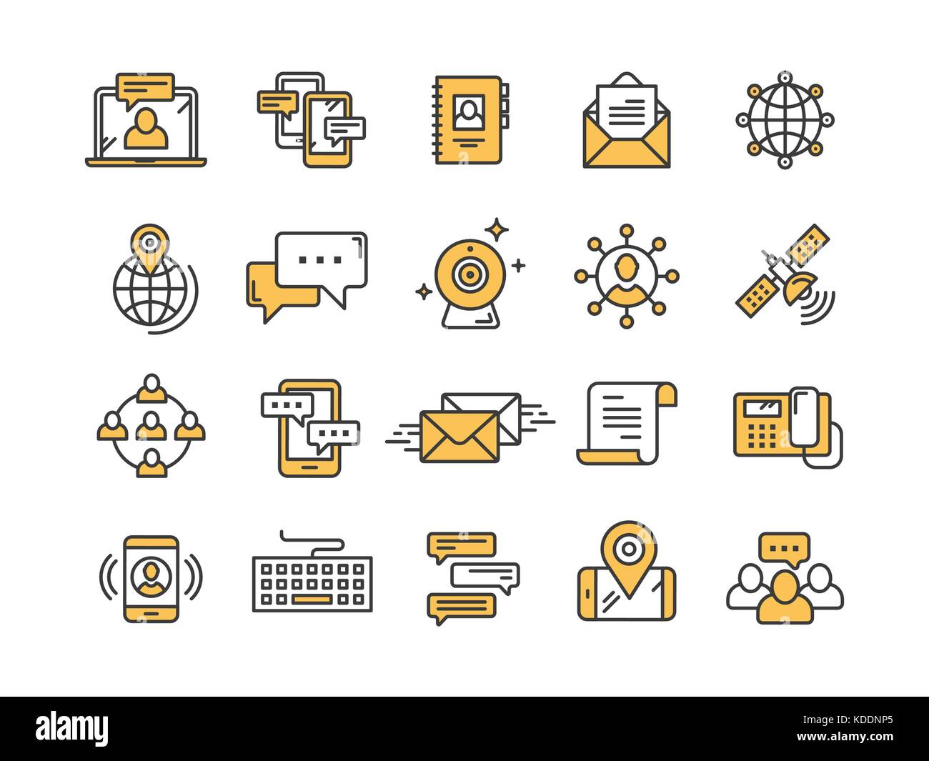 Communication. Social media. Online chatting. Phone call, app messenger ...