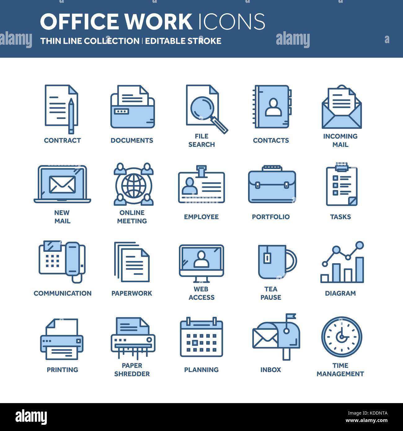 Business and office work. Documents, paperwork. Businessman. Thin line ...