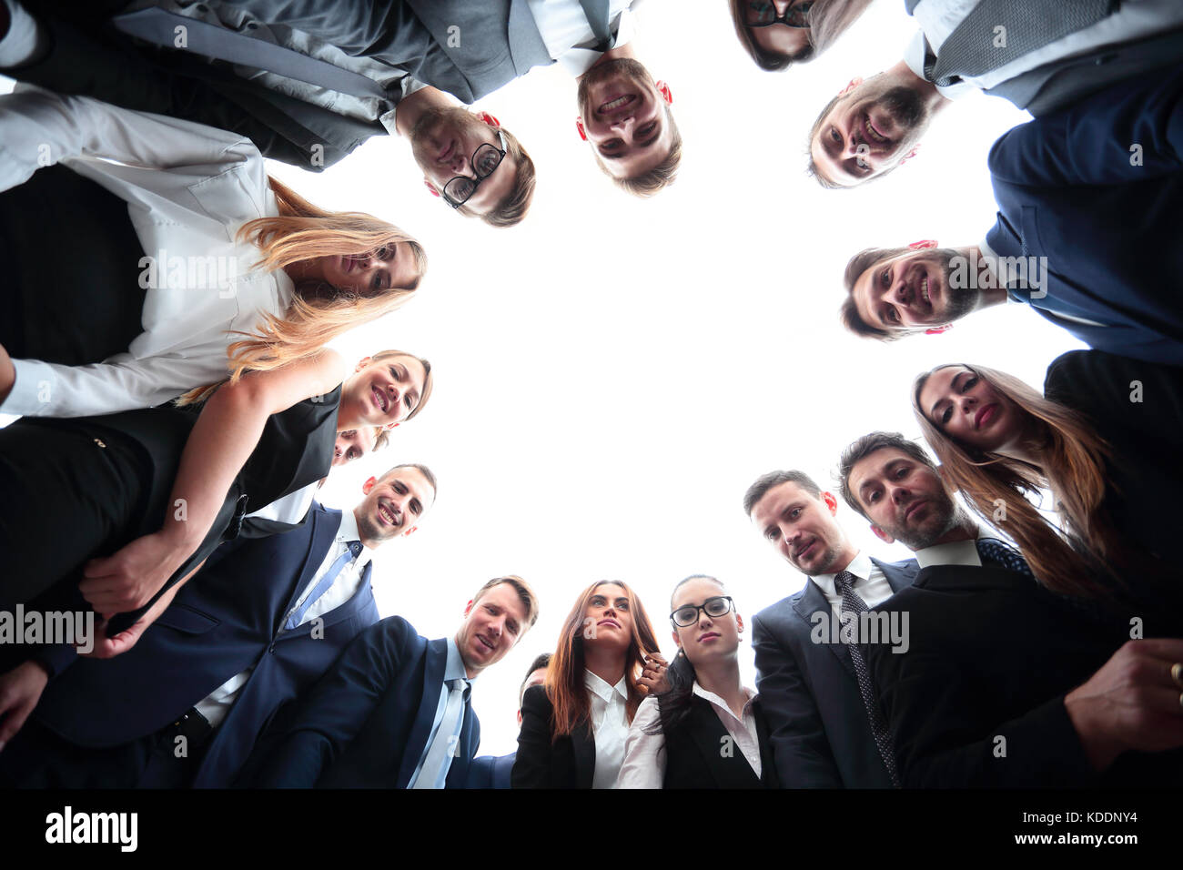 concept of team building.business team standing forming a circle Stock ...