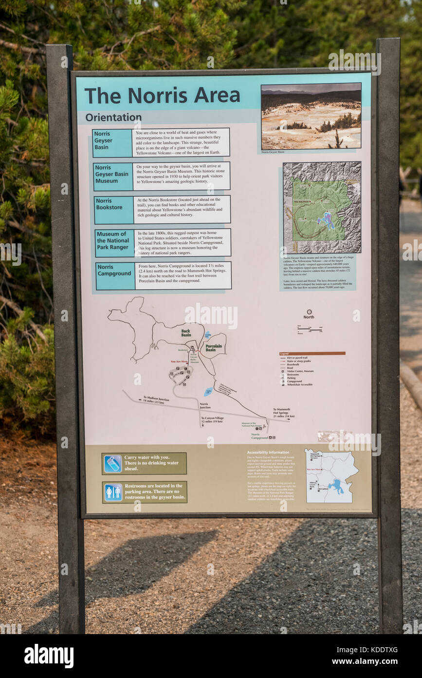 Yellowstone national park sign boards hi-res stock photography and ...