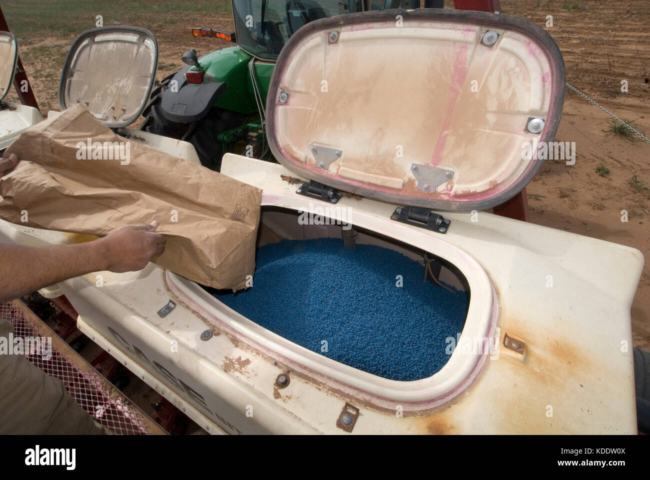 FILLING CASE IH AIR PLANTER SEED HOPPER WITH COTTON SEED Stock Photo ...