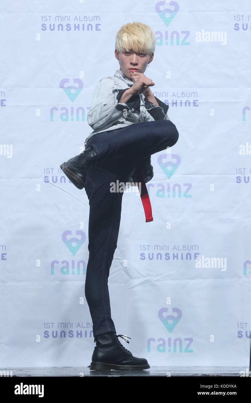 13th Oct, 2017. S. Korean boy group Rainz Byun Hyun-min, a member of ...