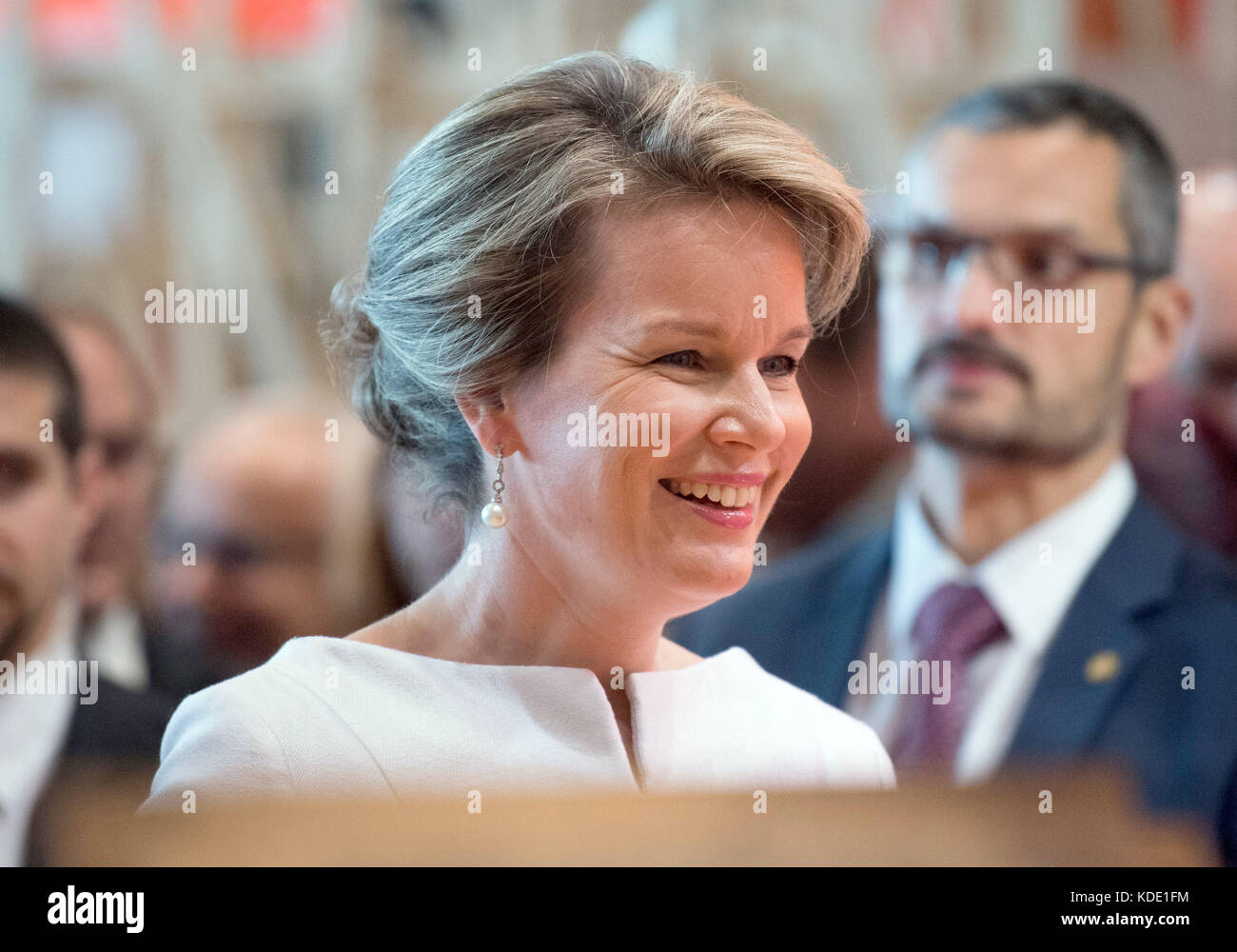 Frankfurt, Germany. 12th Oct, 2017. Queen Mathilde of Belgium visits ...