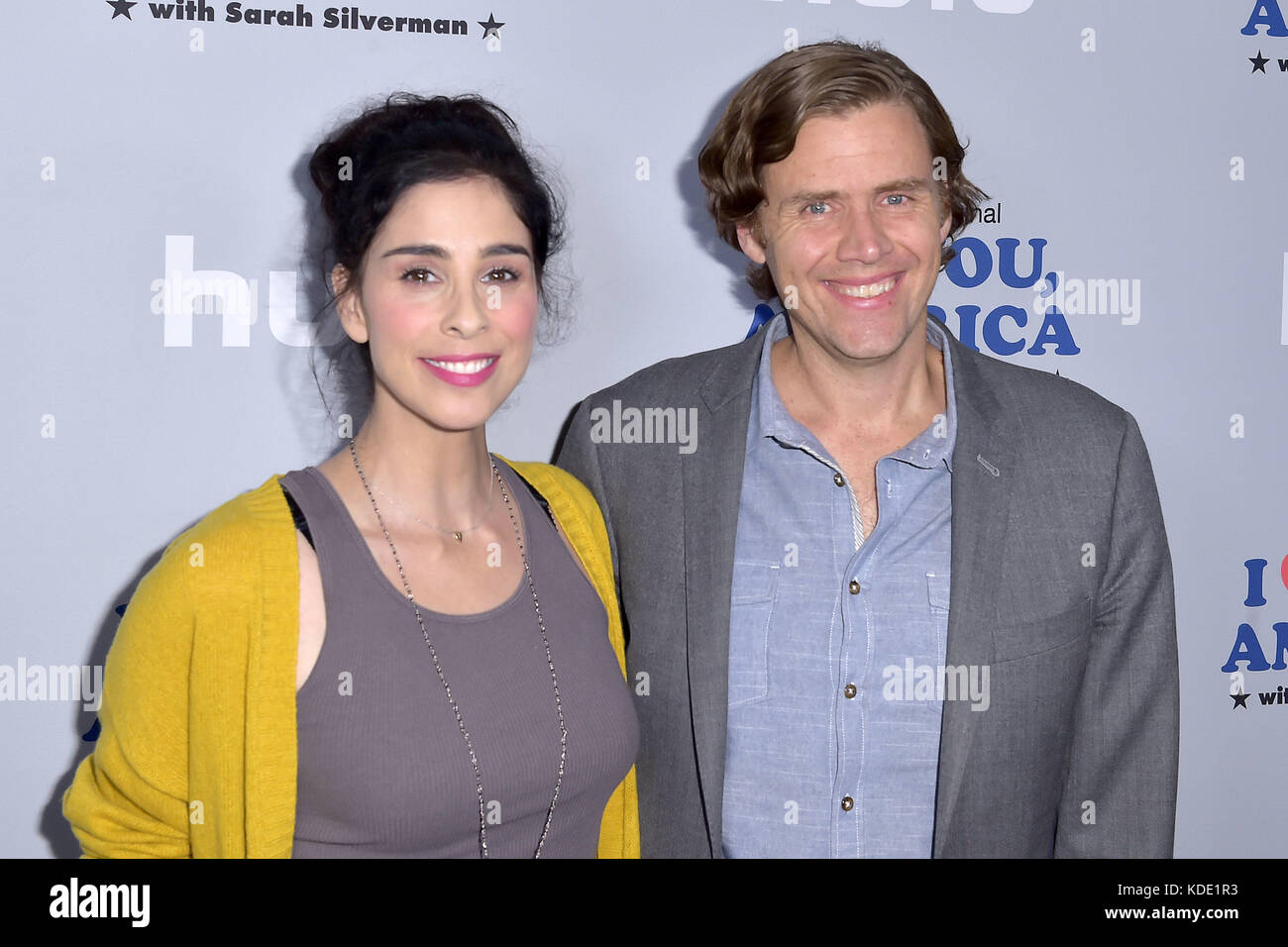 Sarah Silverman and Gavin Purcell at a photocall for the Hulu show 'I Love You, America' at ...