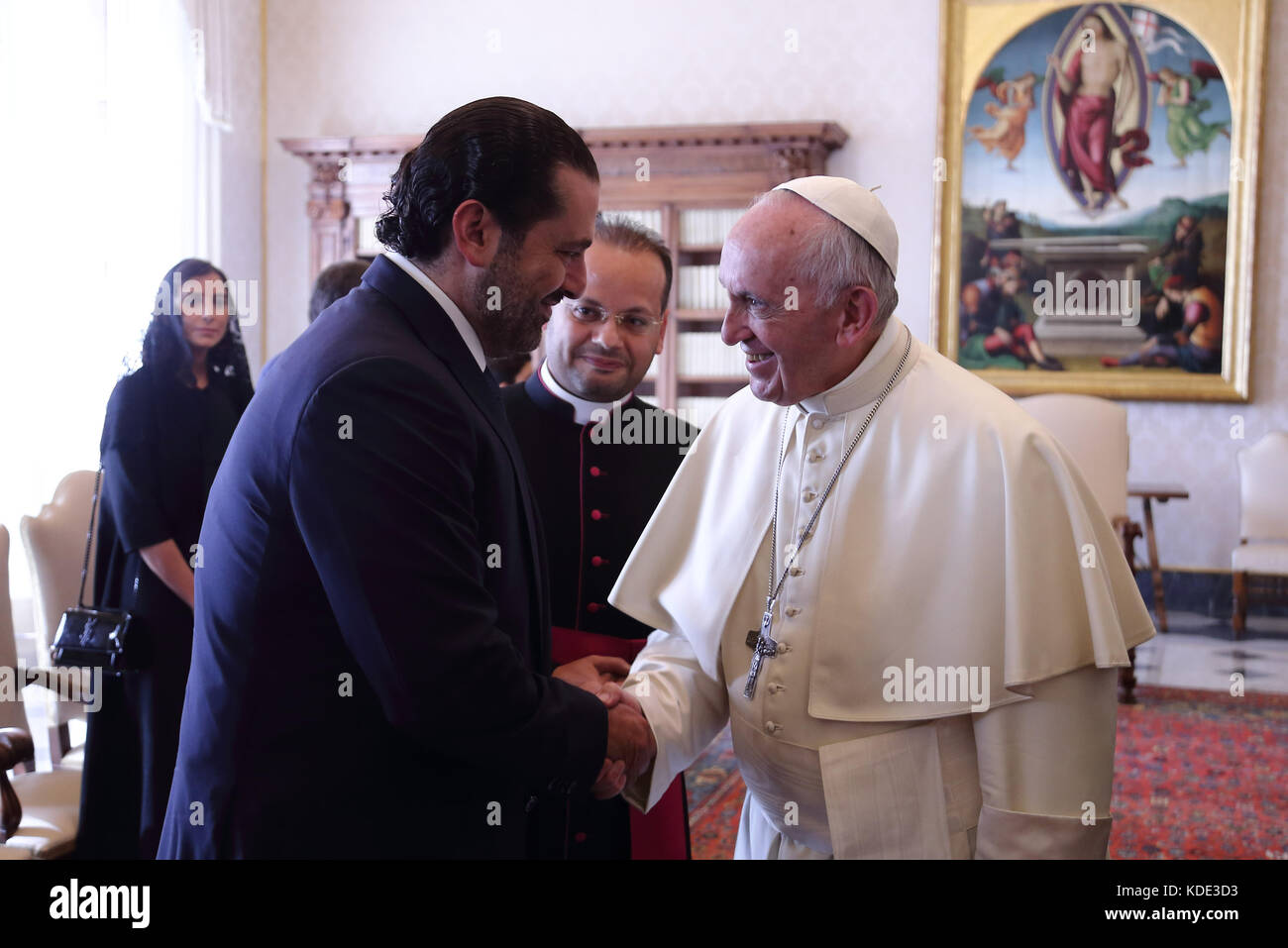 Vatican City, Italy. 3rd October, 2017. POPE FRANCIS meets SAAD HARIRI ...