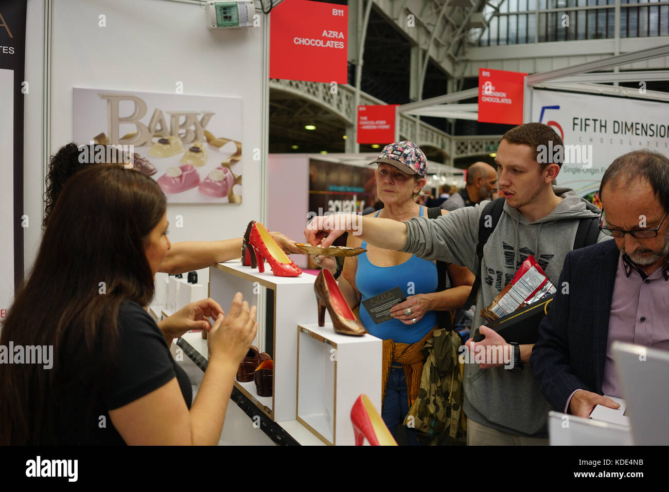 London, UK. 13th Oct, 2017. Hundreds of stalls at The Chocolate Show ...