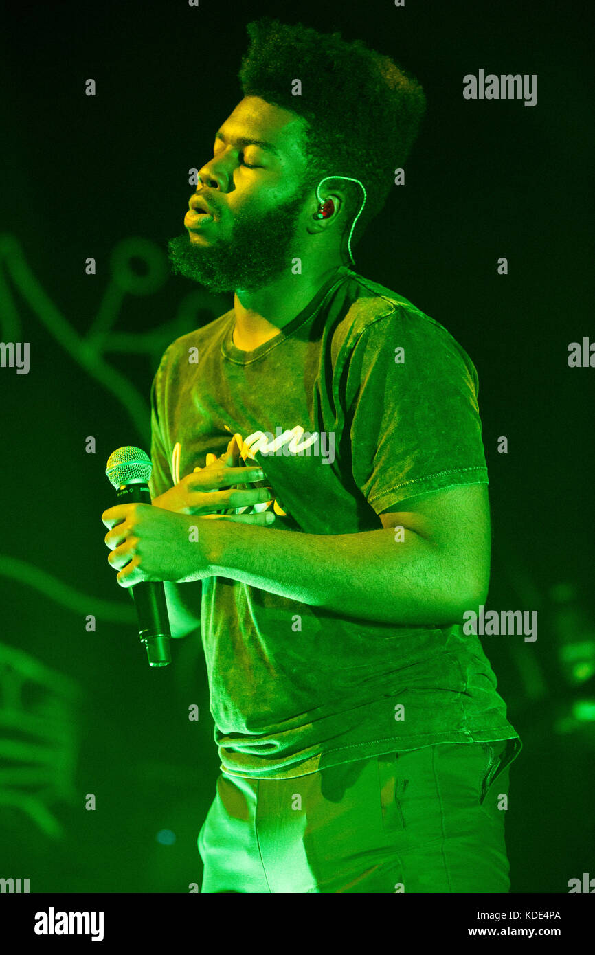 Milan Italy. 12th October 2017. The American singer-songwriter Khalid ...