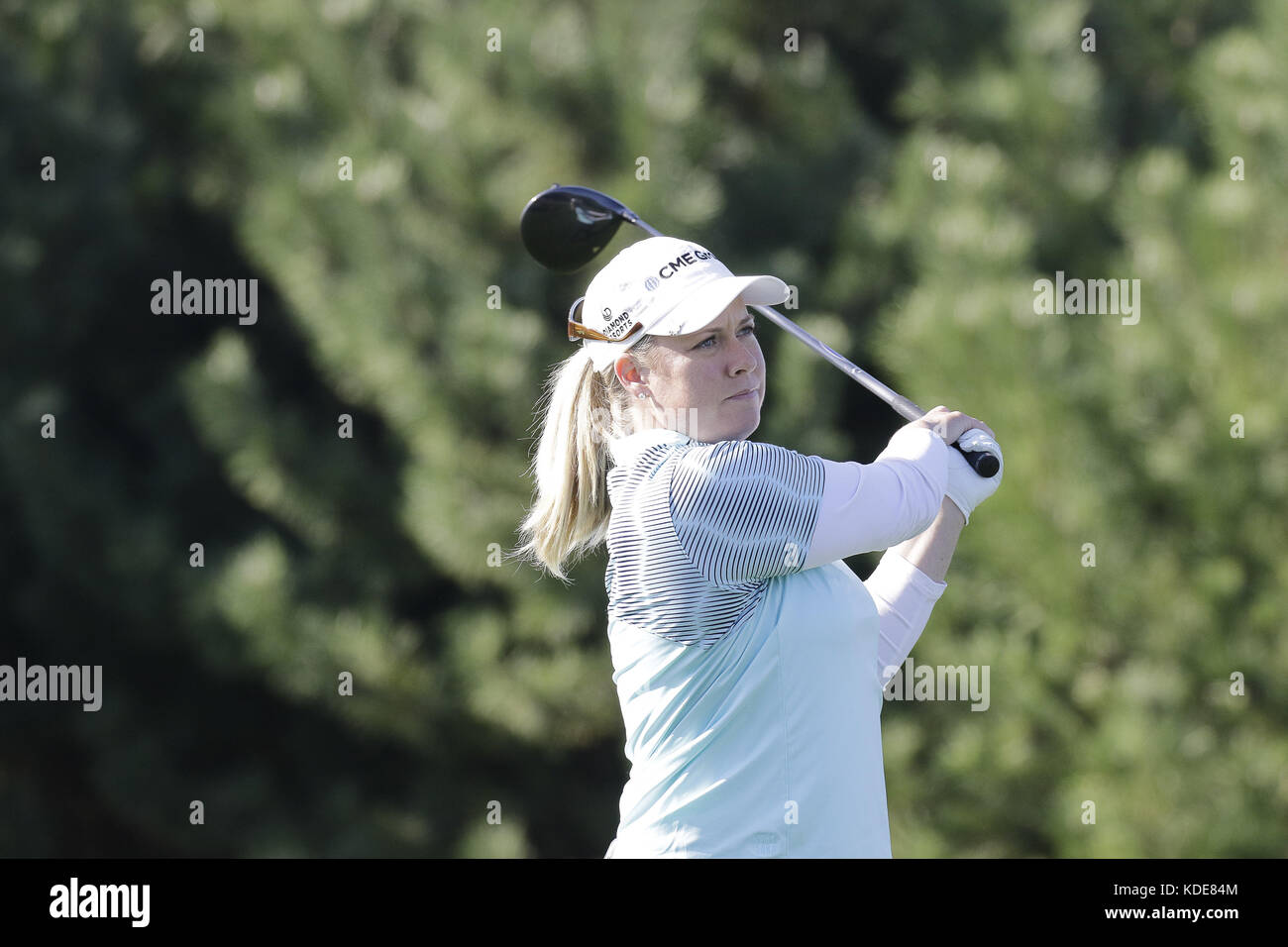 Incheon, South Korea. 13th Oct, 2017. Brittany Lincicom of USA action on the 2th tee during an ...