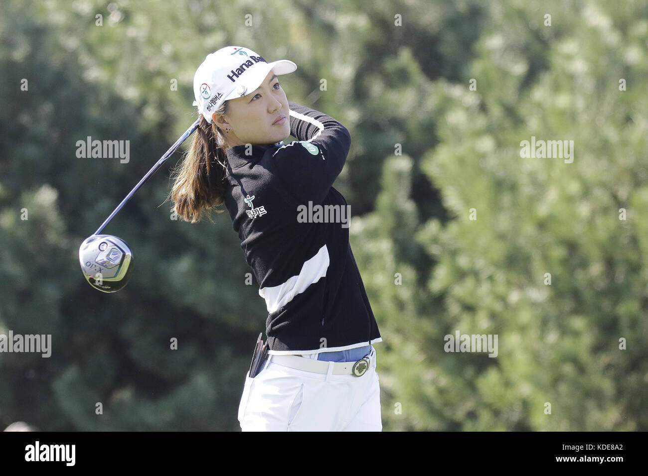 Incheon, South Korea. 13th Oct, 2017. Minjee Lee of Australia action on the 2th tee during an ...