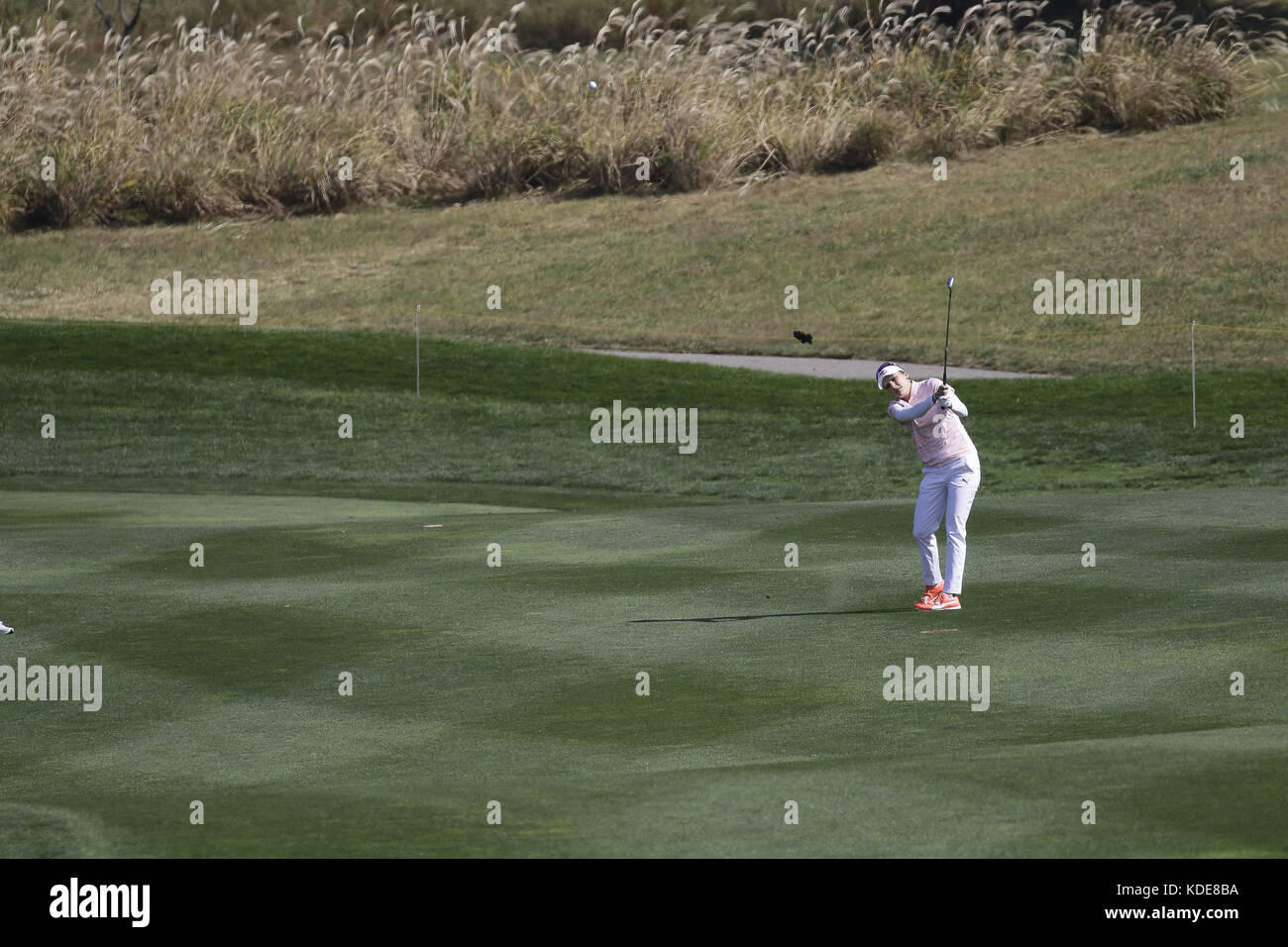 Incheon, South Korea. 13th Oct, 2017. Lexi Thompson of USA action on the 6th green during an KEB ...