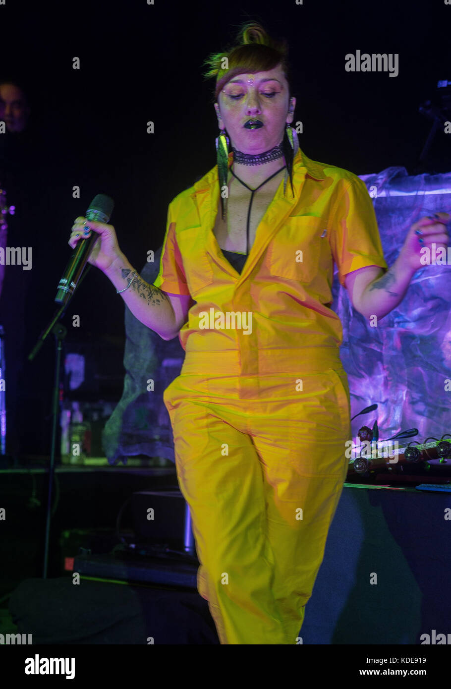 Detroit, MI, USA. 4th Oct, 2017. NATALIA CLAVIER of Thievery ...