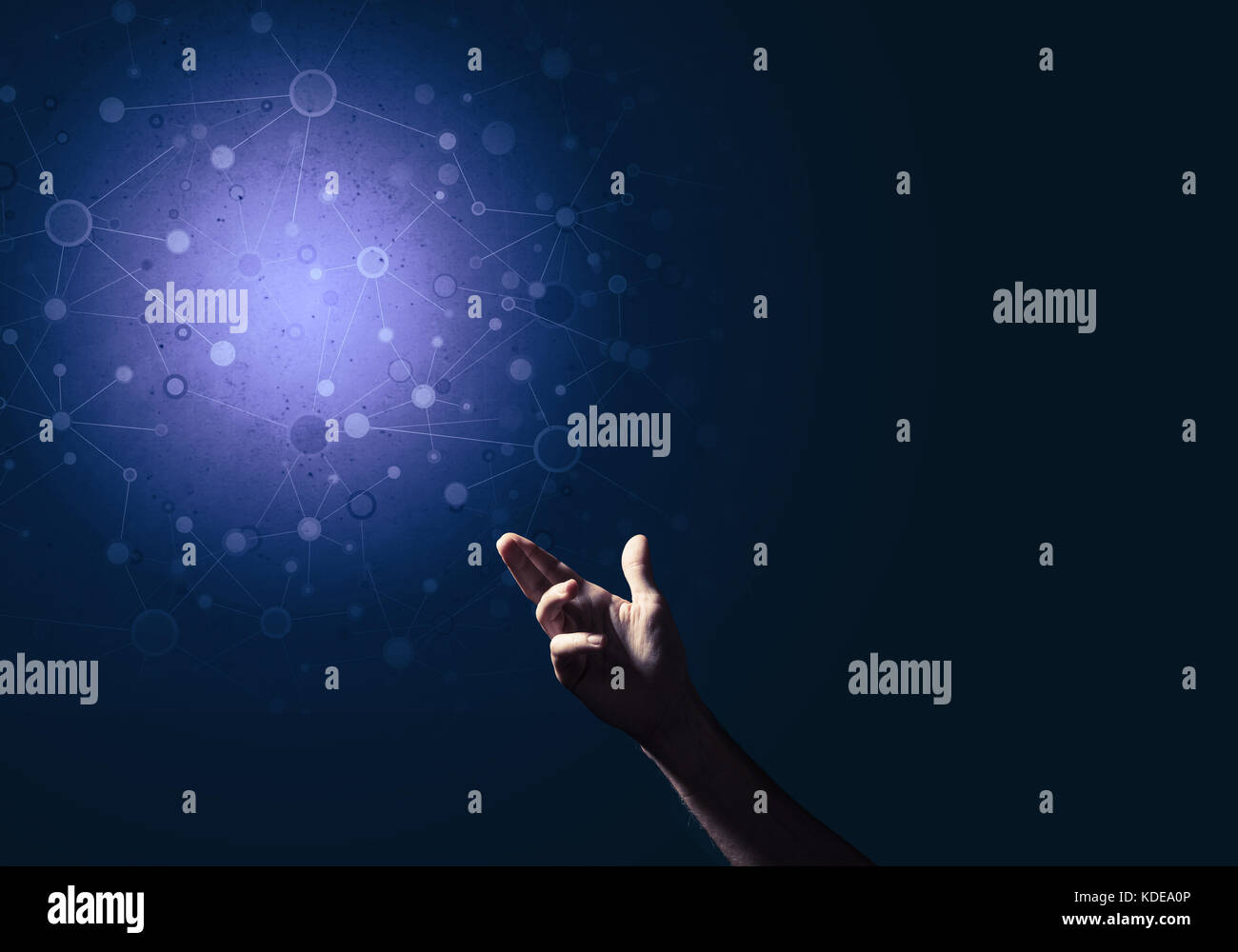 Concept digital connection on dark background Stock Photo - Alamy
