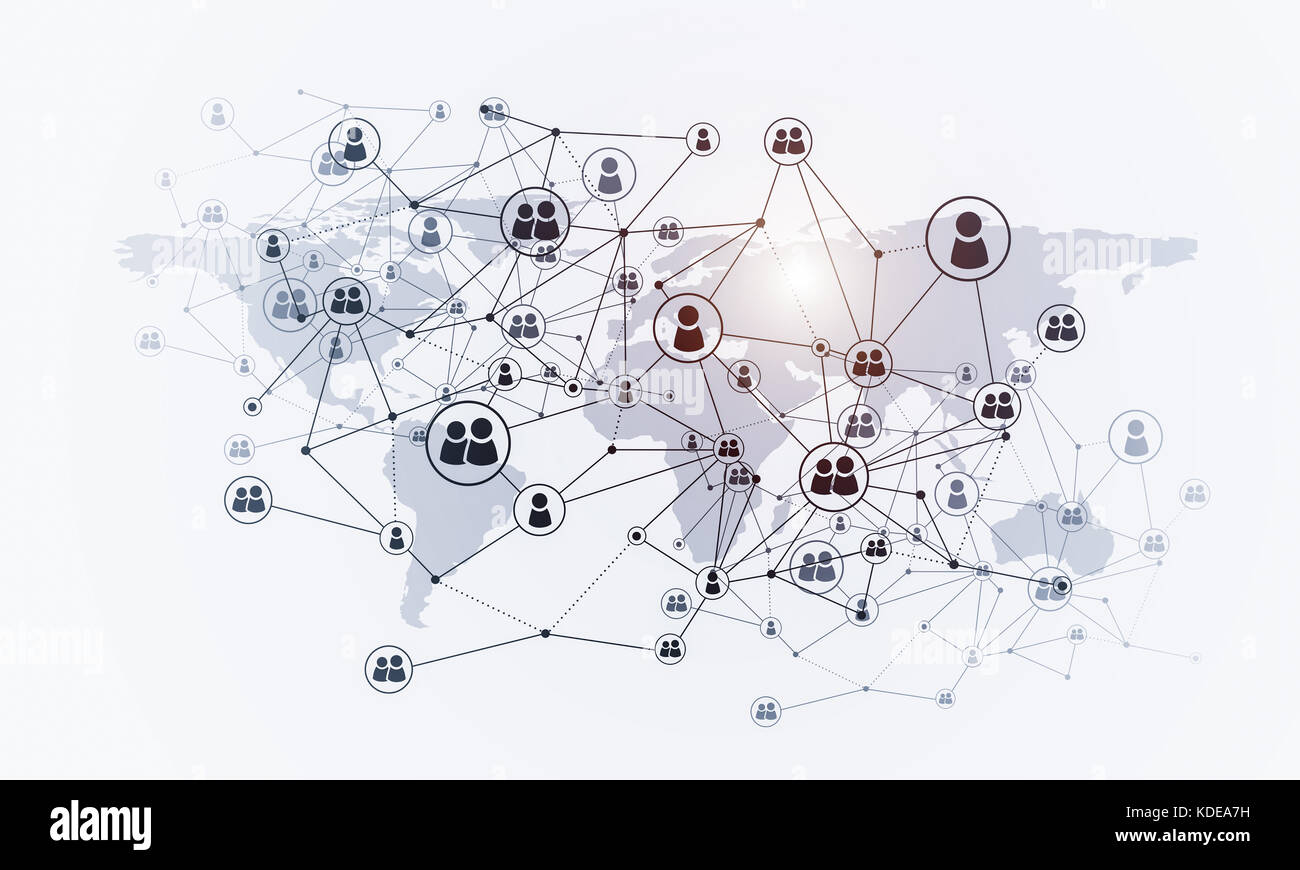 Lines and dots as networking idea drawn on white background Stock Photo ...