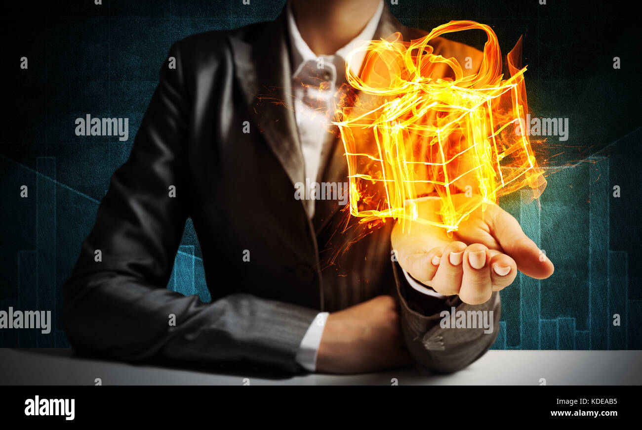 Man in suit presenting celebration concept Stock Photo - Alamy