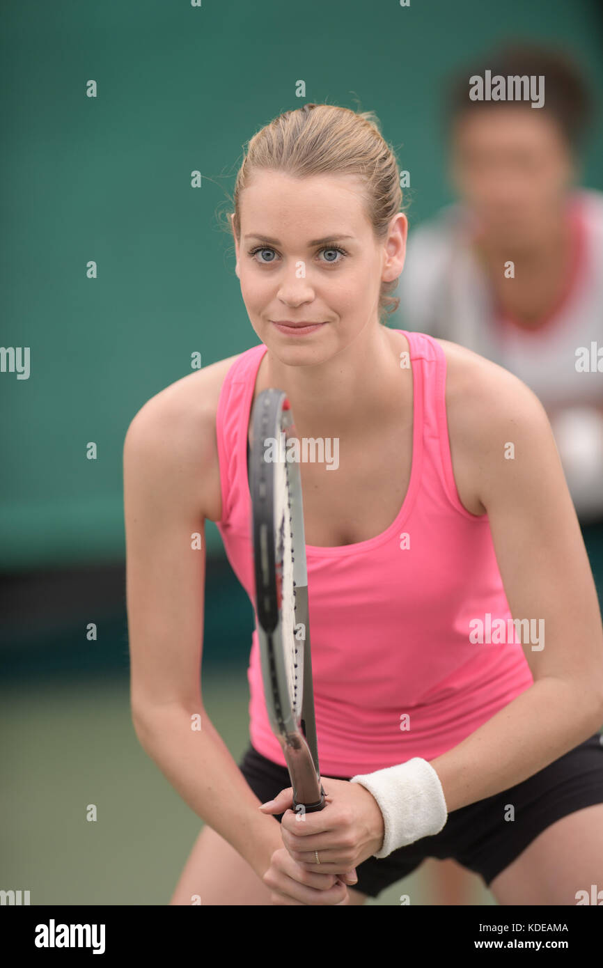Portrait lady tennis racket hi-res stock photography and images - Alamy